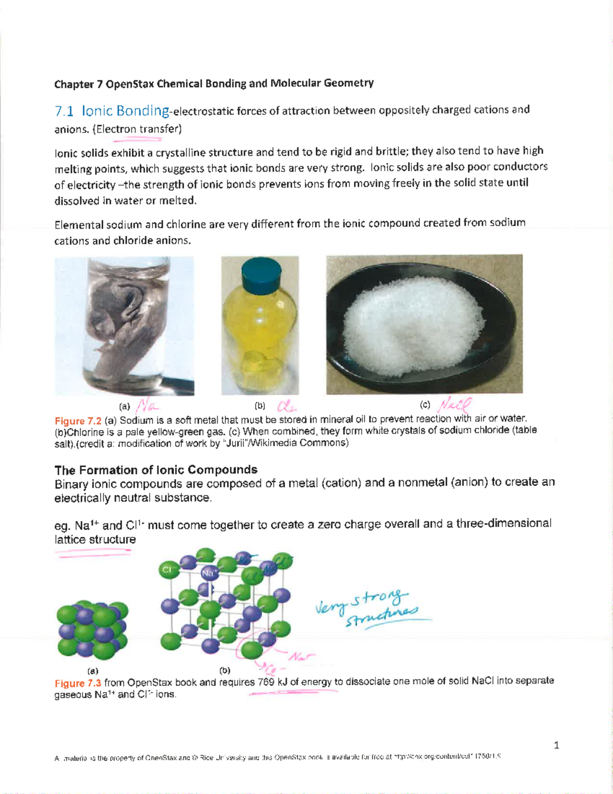 Chapter 7 notes filled out - Chapter 7 OpenStax Chemical Bonding and ...