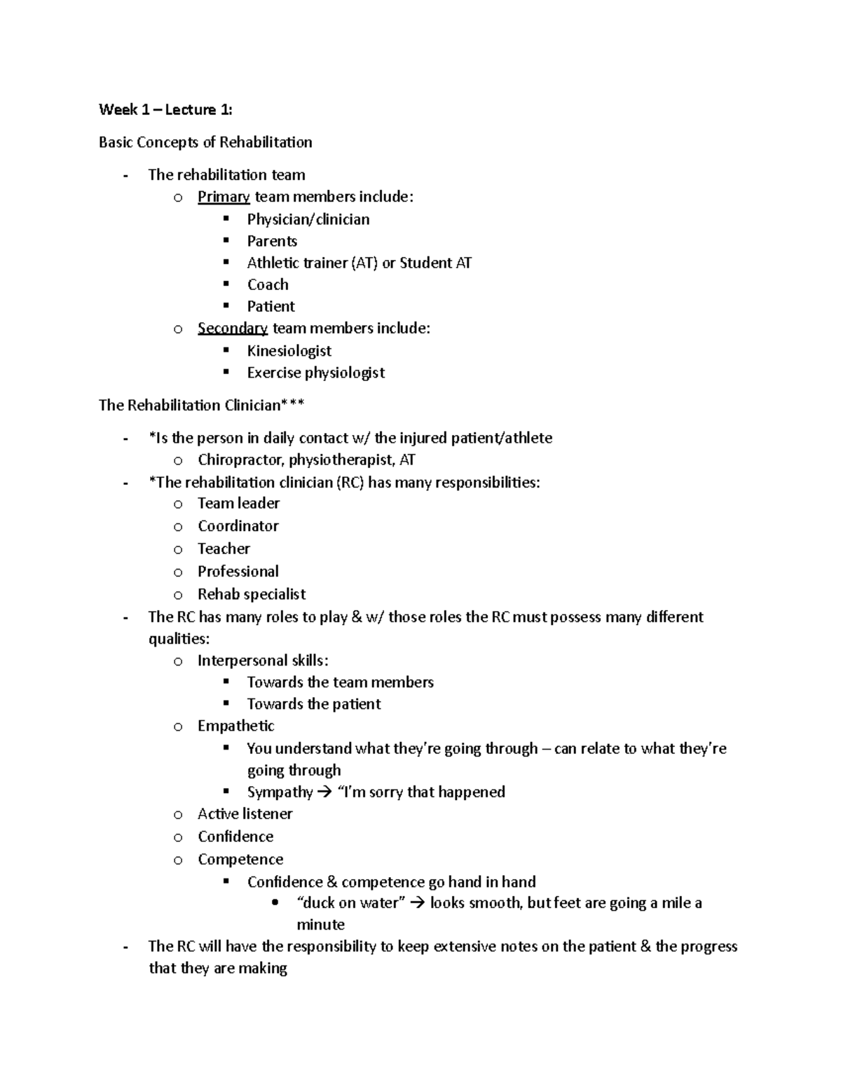 Basic Concepts of Rehabilitation - Week 1 – Lecture 1: Basic Concepts of Rehabilitation - The ...