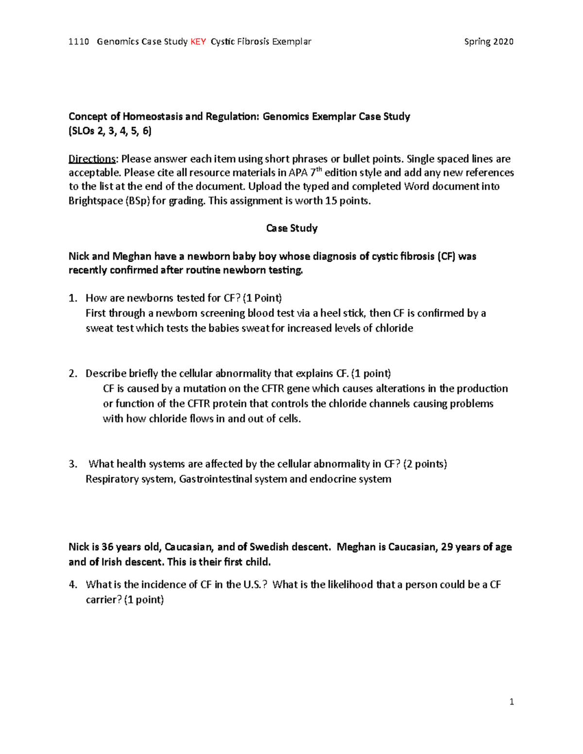 Cystic fibrosis Case Study - Concept of Homeostasis and Regulation ...