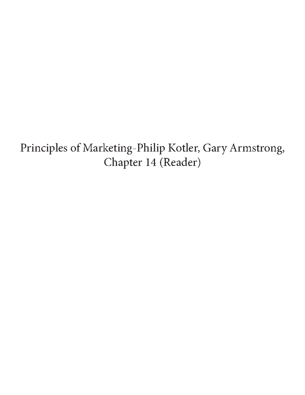 Material 002 Principles of Marketing Chapter 14 (Reader) - Principles ...