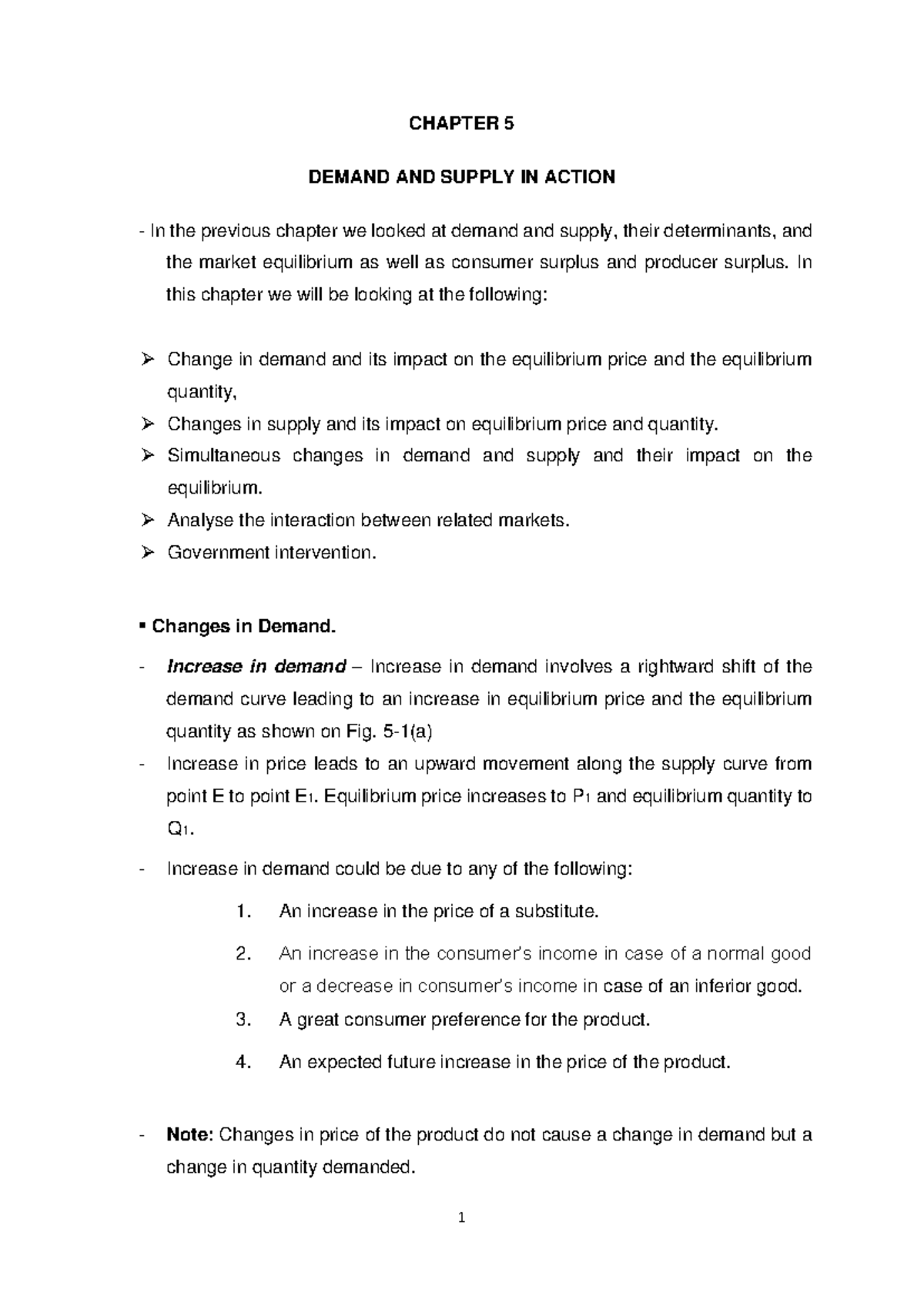 Chapter 5; Demand and supply in action (2024) - CHAPTER 5 DEMAND AND ...