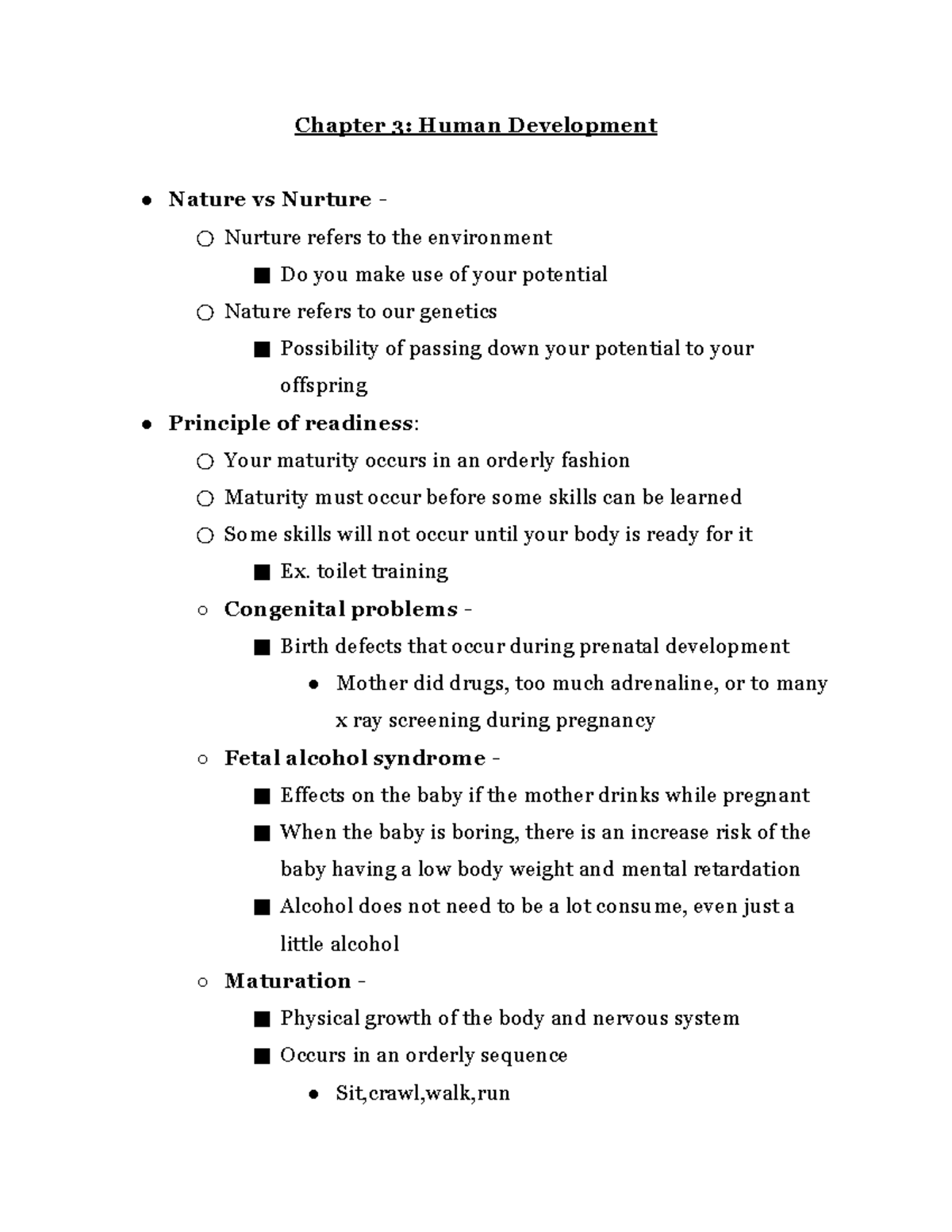Human Developmental Timeline - Chapter 3: Human Development Nature vs ...