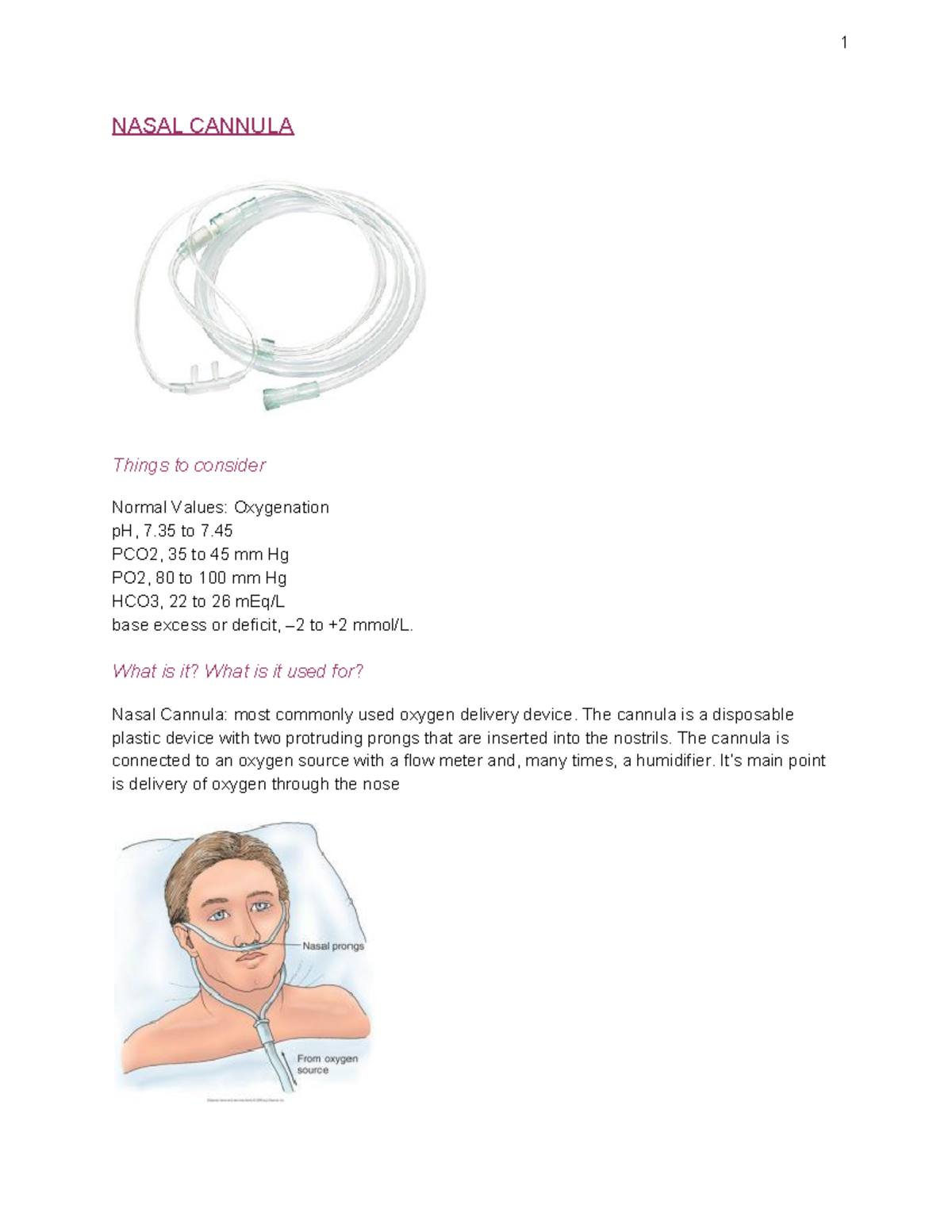 Nasal Cannula - This is one of the group projects for Heiss' lab group ...