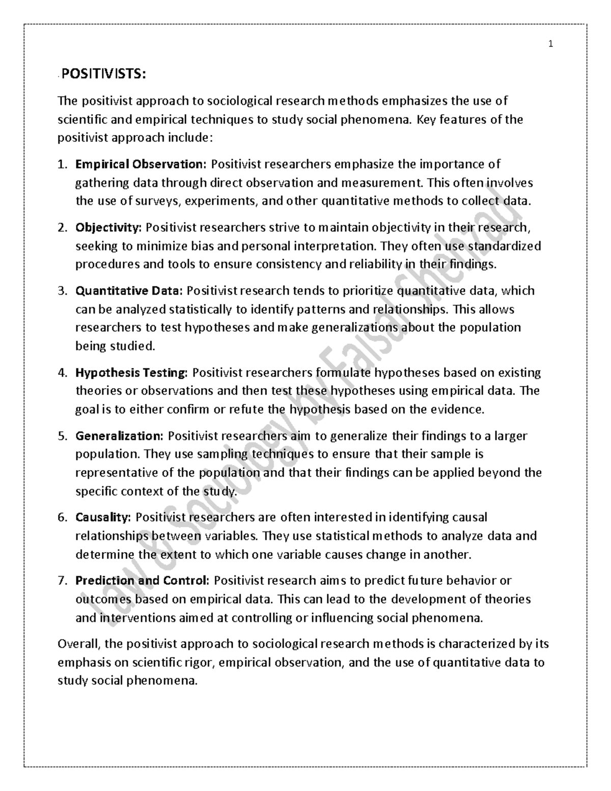 Psotivists ( Final ) - for Sociology - POSITIVISTS: The positivist ...