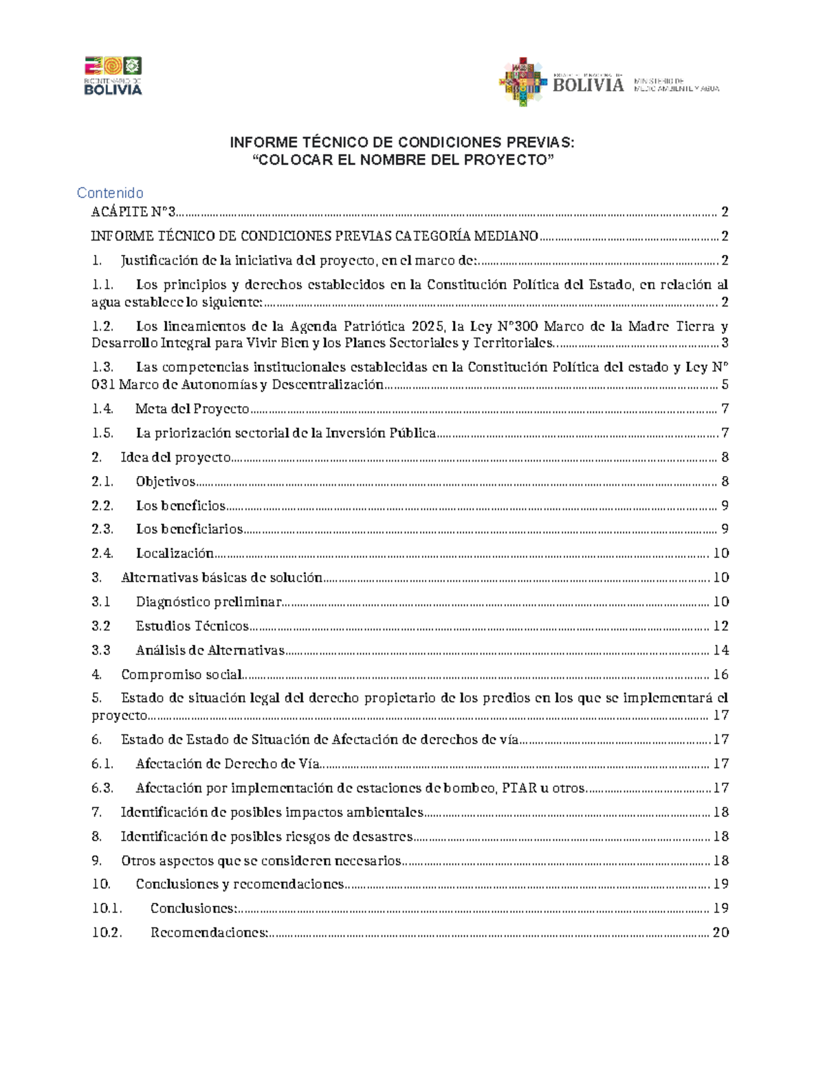 ITCP MMAy A Vapsb - ITCP - INFORME TÉCNICO DE CONDICIONES PREVIAS ...