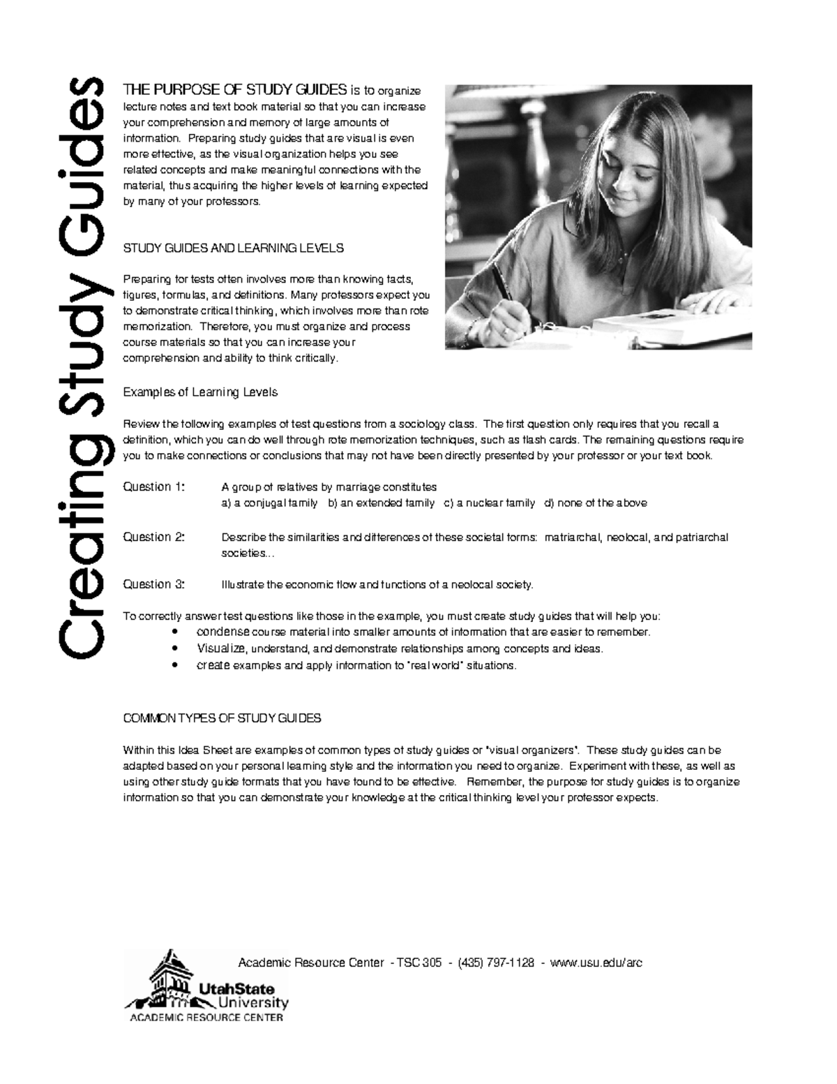 Creating study guides - Notes - THE PURPOSE OF STUDY GUIDES is to ...