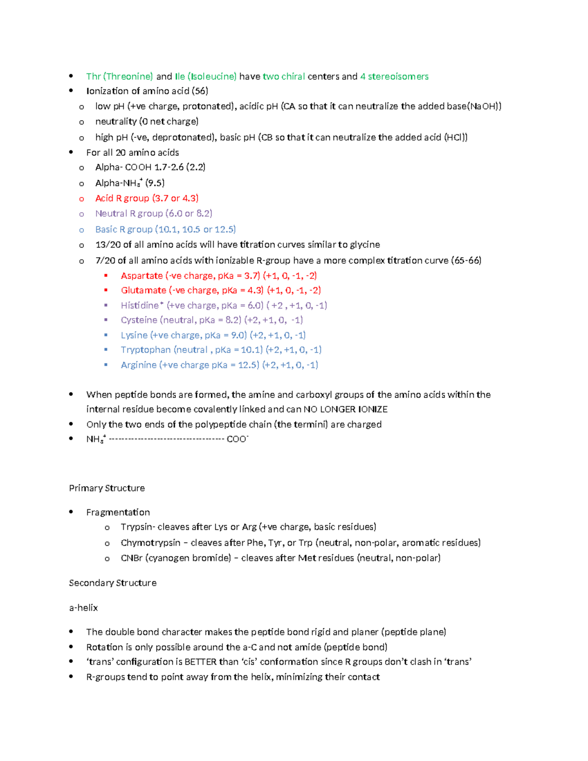 Bio-chem Cheat Sheet - Practice - Thr (Threonine) and Ile (Isoleucine ...