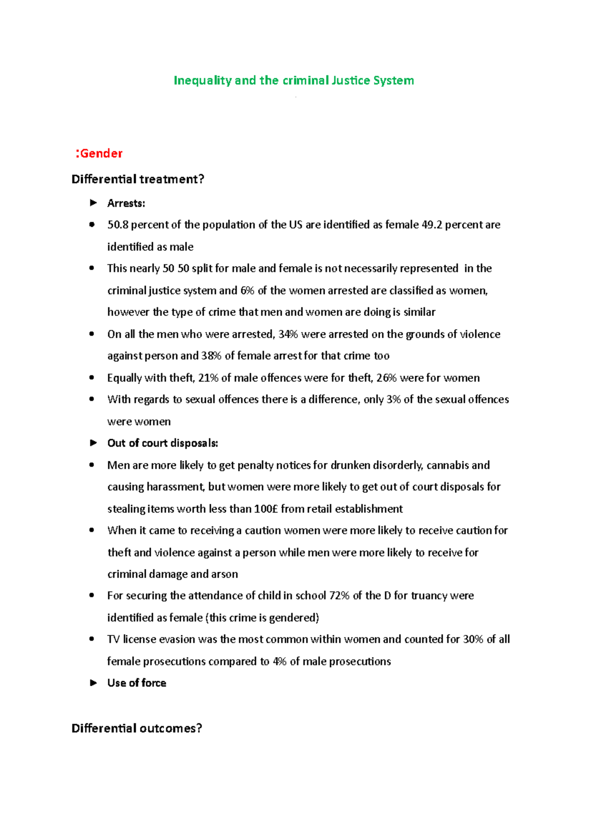 Lecture 1 & 2 Inequality and the criminal Justice System - Inequality ...
