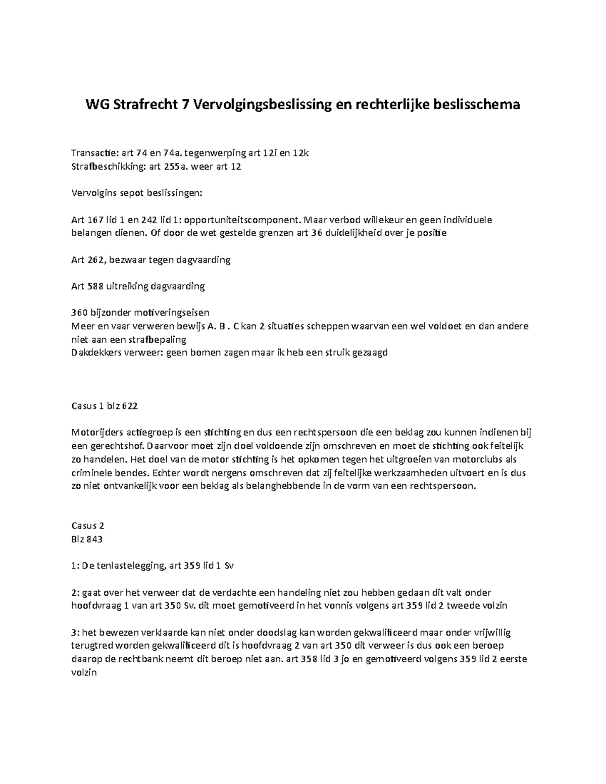 WG Strafrecht 7 Vervolgingsbeslissing en rechterlijke beslisschema - WG ...