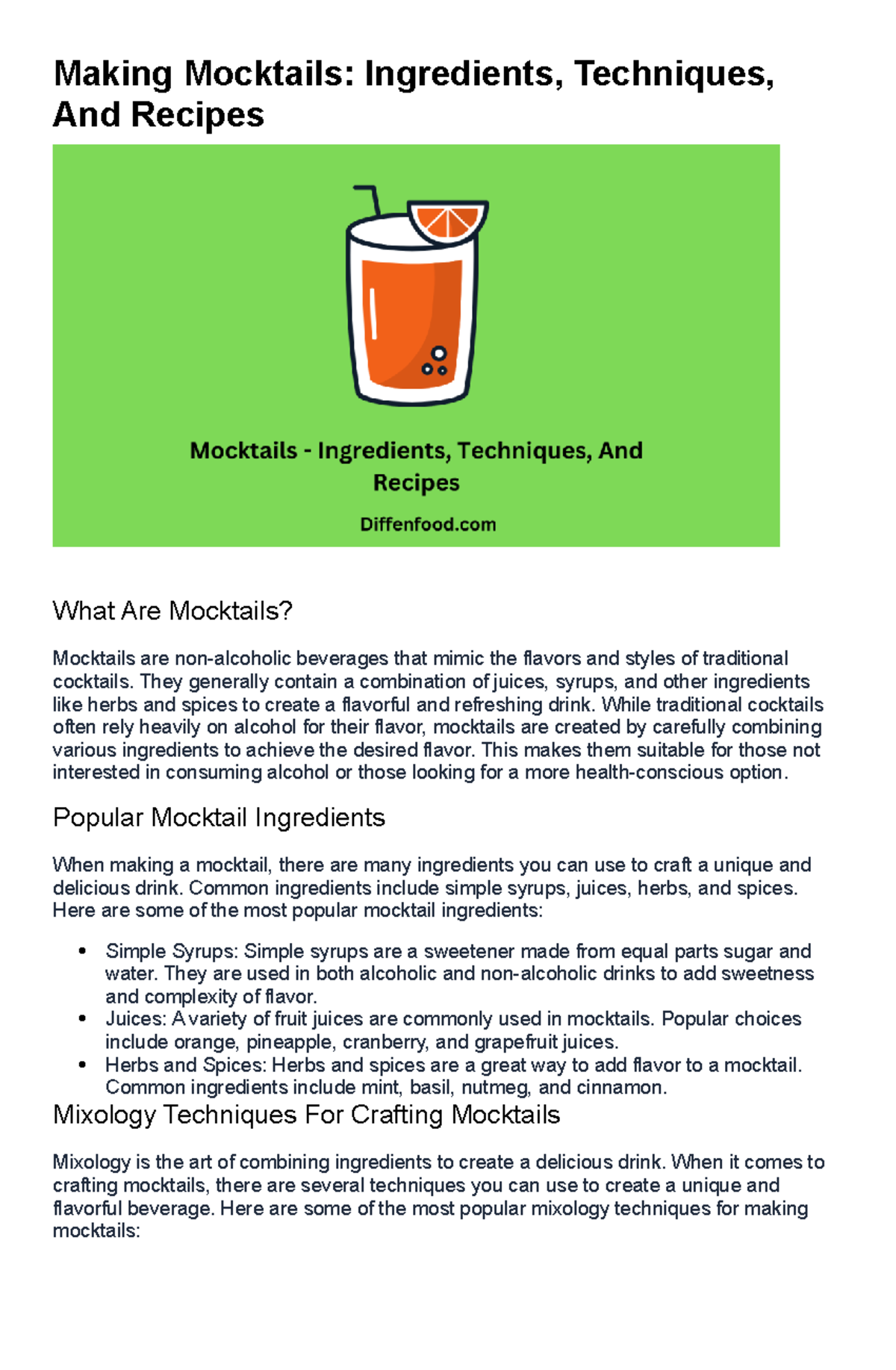 Making-Mocktails - fhgfjgfgdjg - Making Mocktails: Ingredients ...