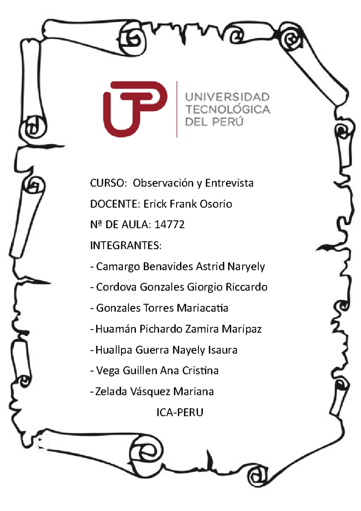 Tarea S1 - agsg - CURSO: Observación y Entrevista DOCENTE: Erick Frank ...