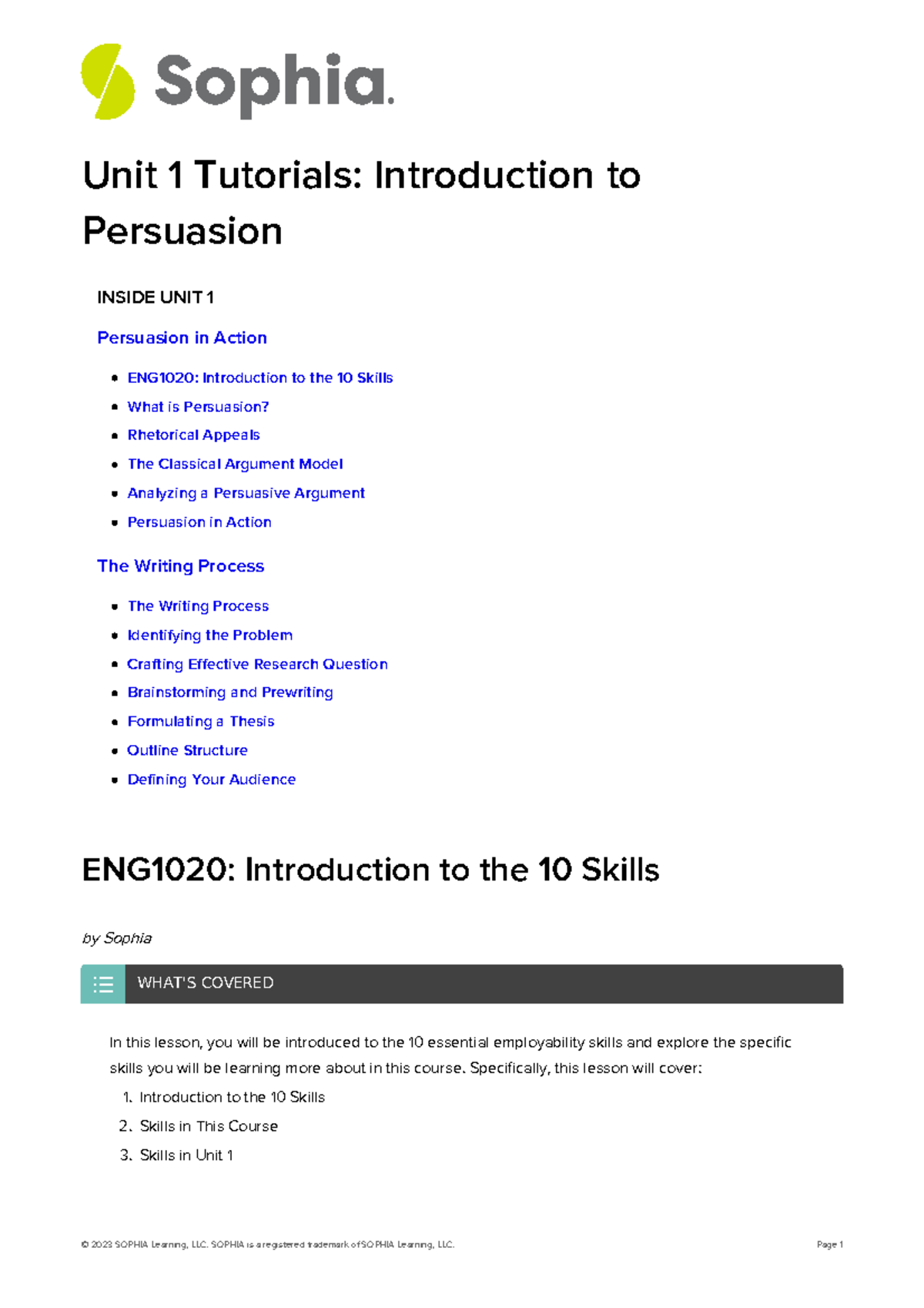 Unit 1 tutorials introduction to persuasion - Unit 1 Tutorials: Introduction to Persuasion ...