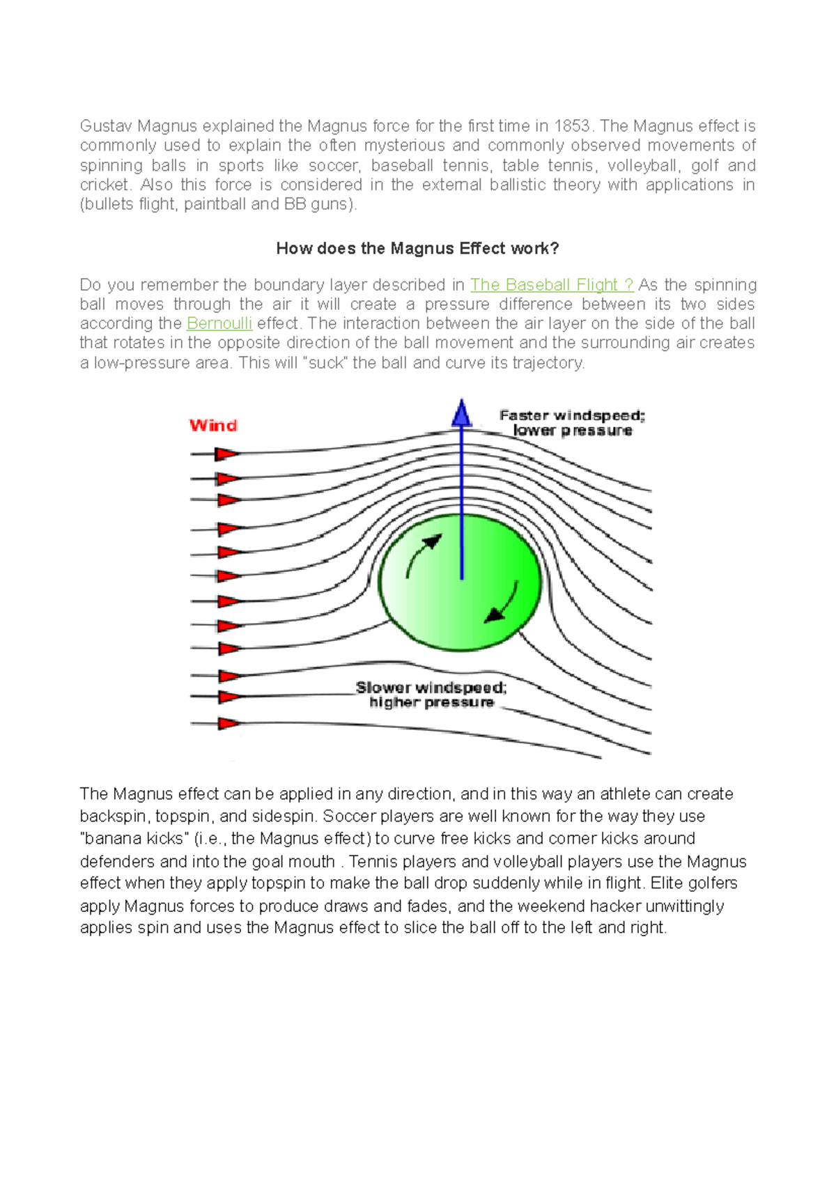 Magnus effect - Schema - Gustav Magnus explained the Magnus force for ...