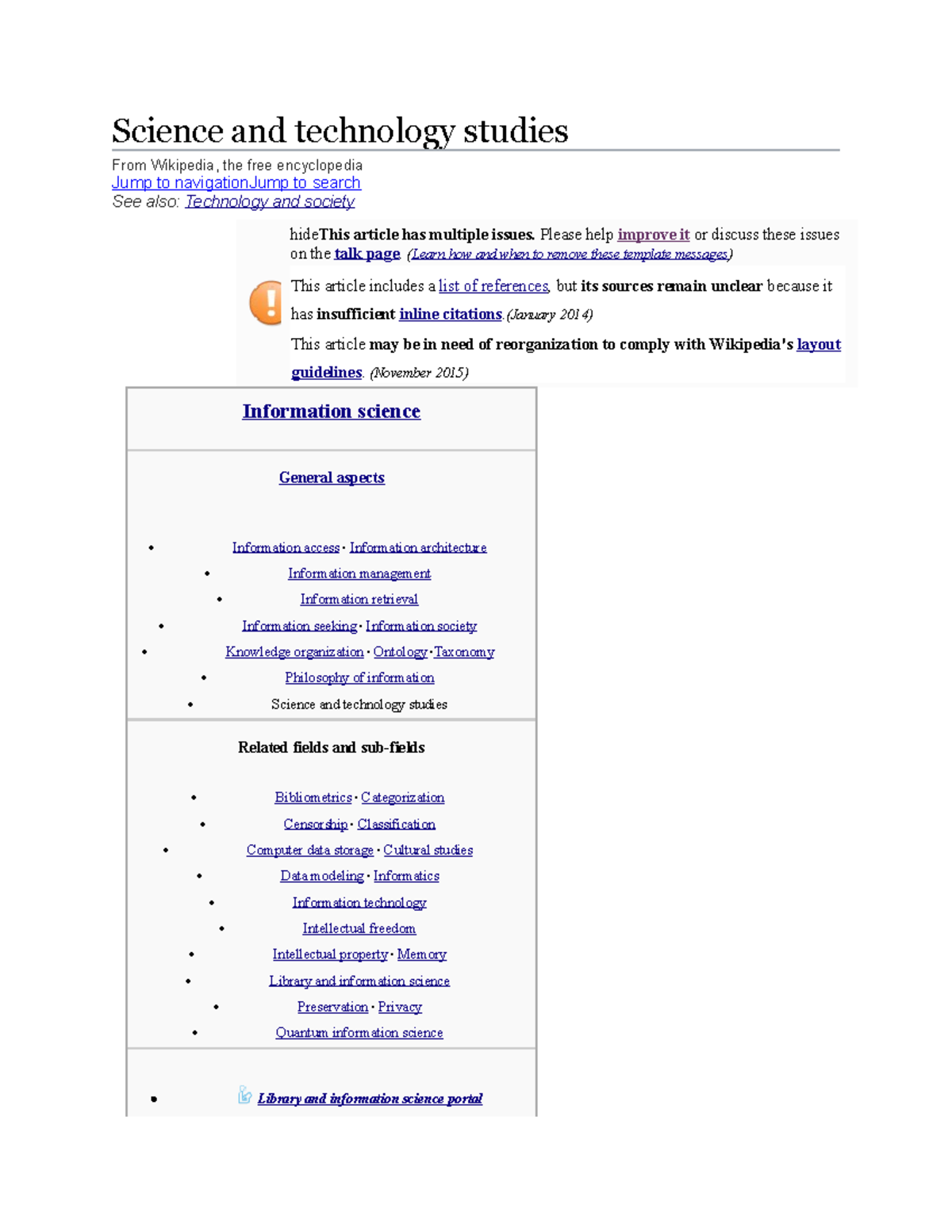 Science and technology studies - Please help improve it or discuss ...