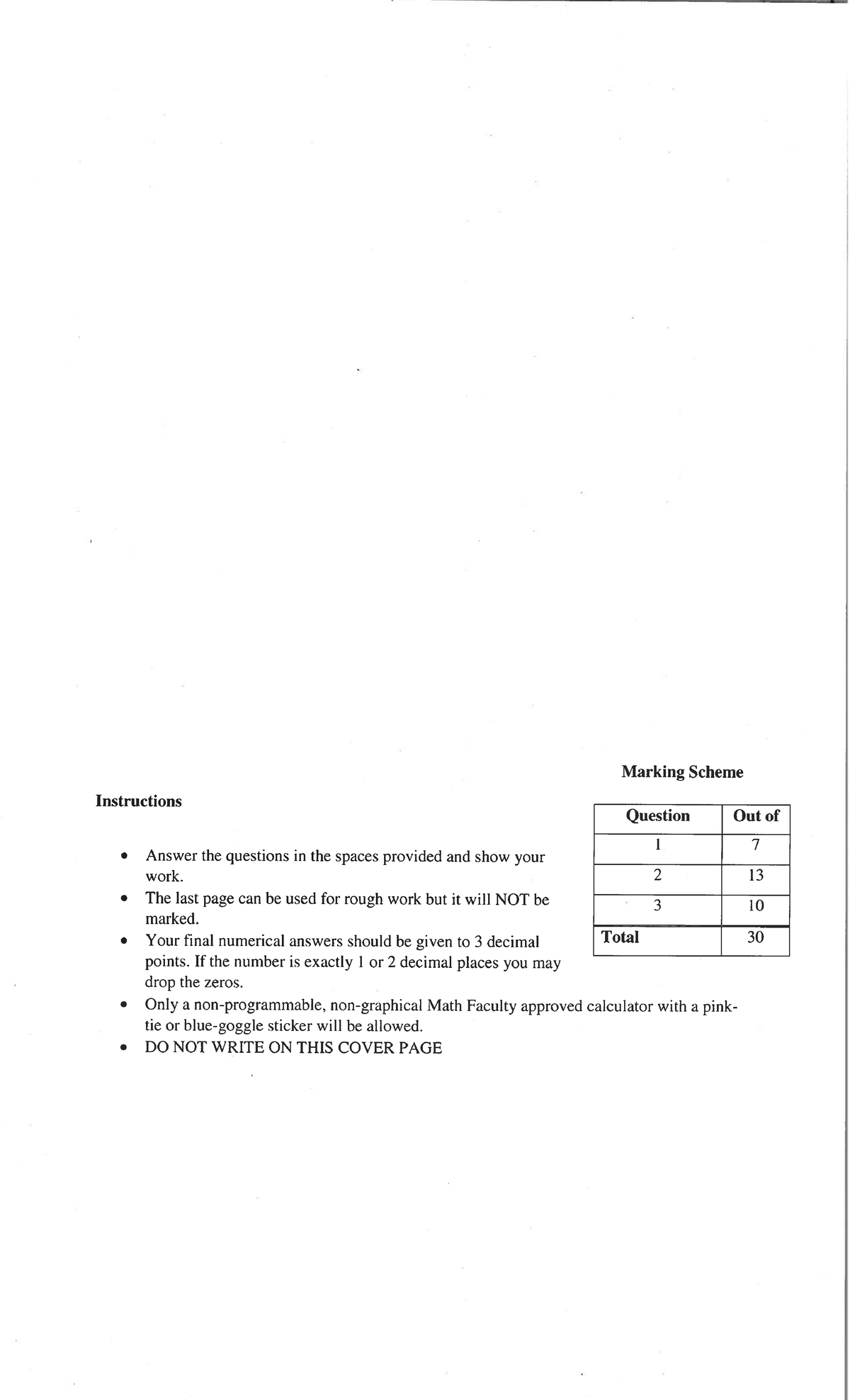 Test 2 12 June 2019, answers - Marking Scheme Instructions 0 Answer the ...