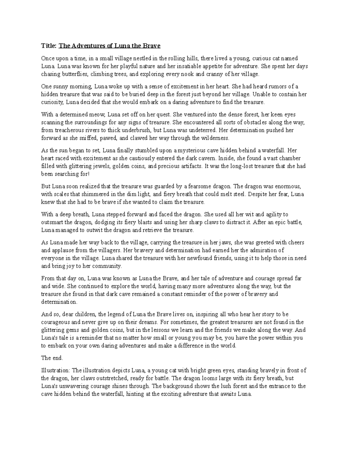 Story of the adventure of the luna the brave - Title: The Adventures of ...