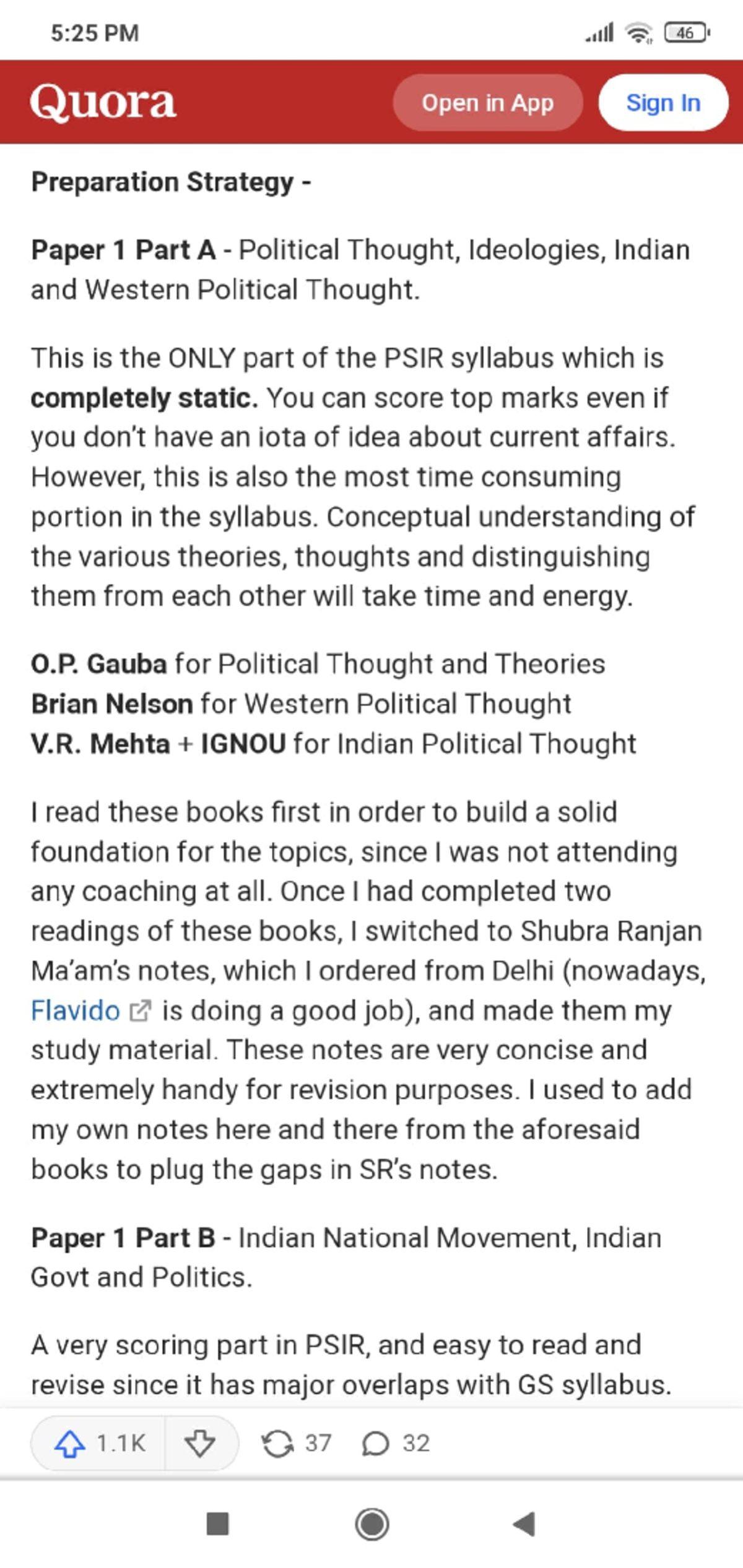 Upsc strategy - 5:25 PM Quora Preparation Strategy - Open in App tll ...