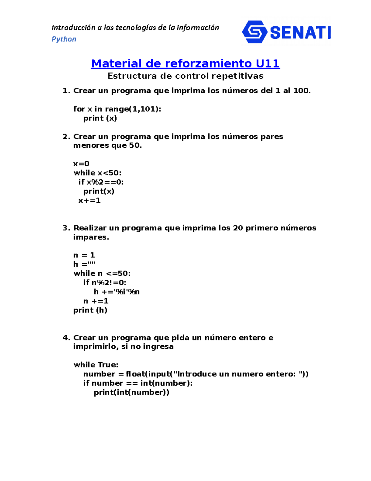 Reforzamiento U11 Python - Python Material de reforzamiento U ...