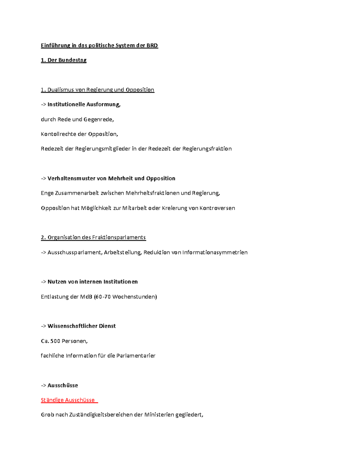 (1) der bundestag - Vorlesung 1 - Warning: TT: undefined function: 32 Einführung in das ...