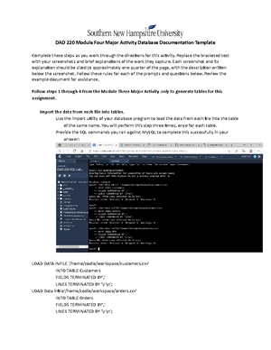 DAD Module Five Major Activity - DAD 220 R Mr. Kirchner Noah Collette 9 February 2024 To start I ...