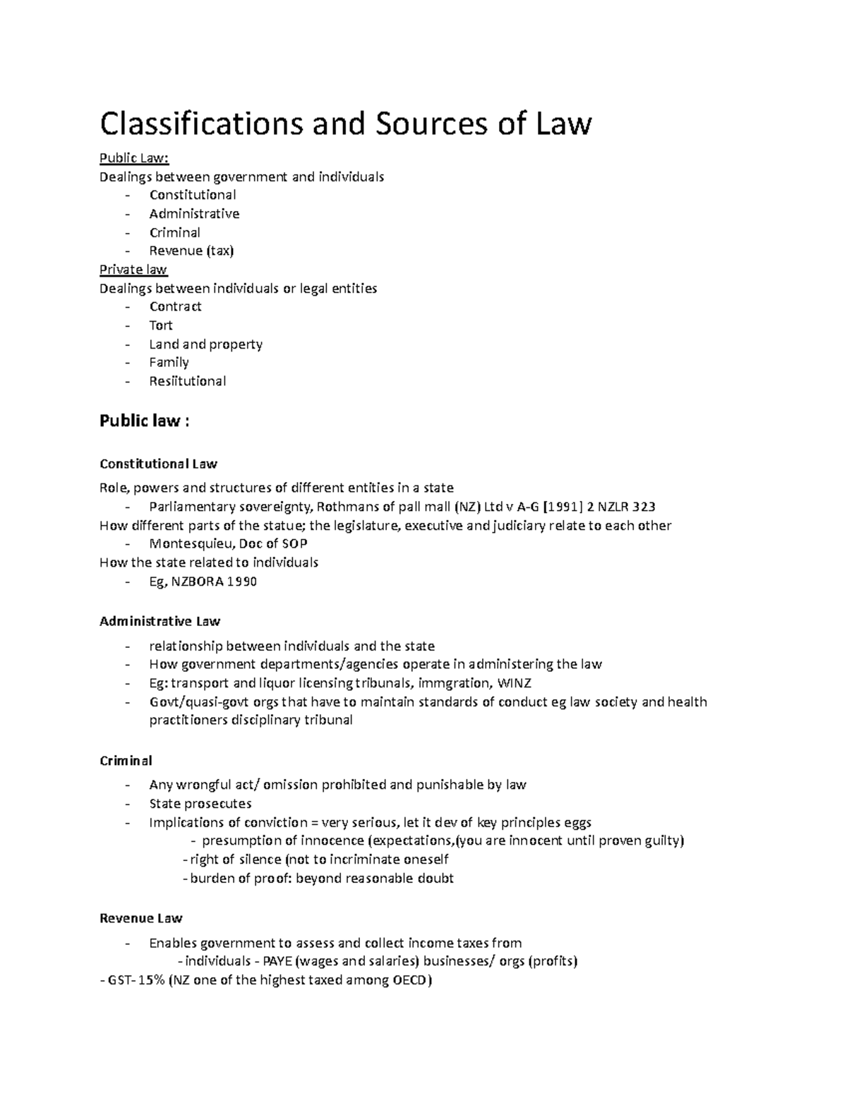 Classifications and Sources of Law - Legal Systems and Societies - UOW ...