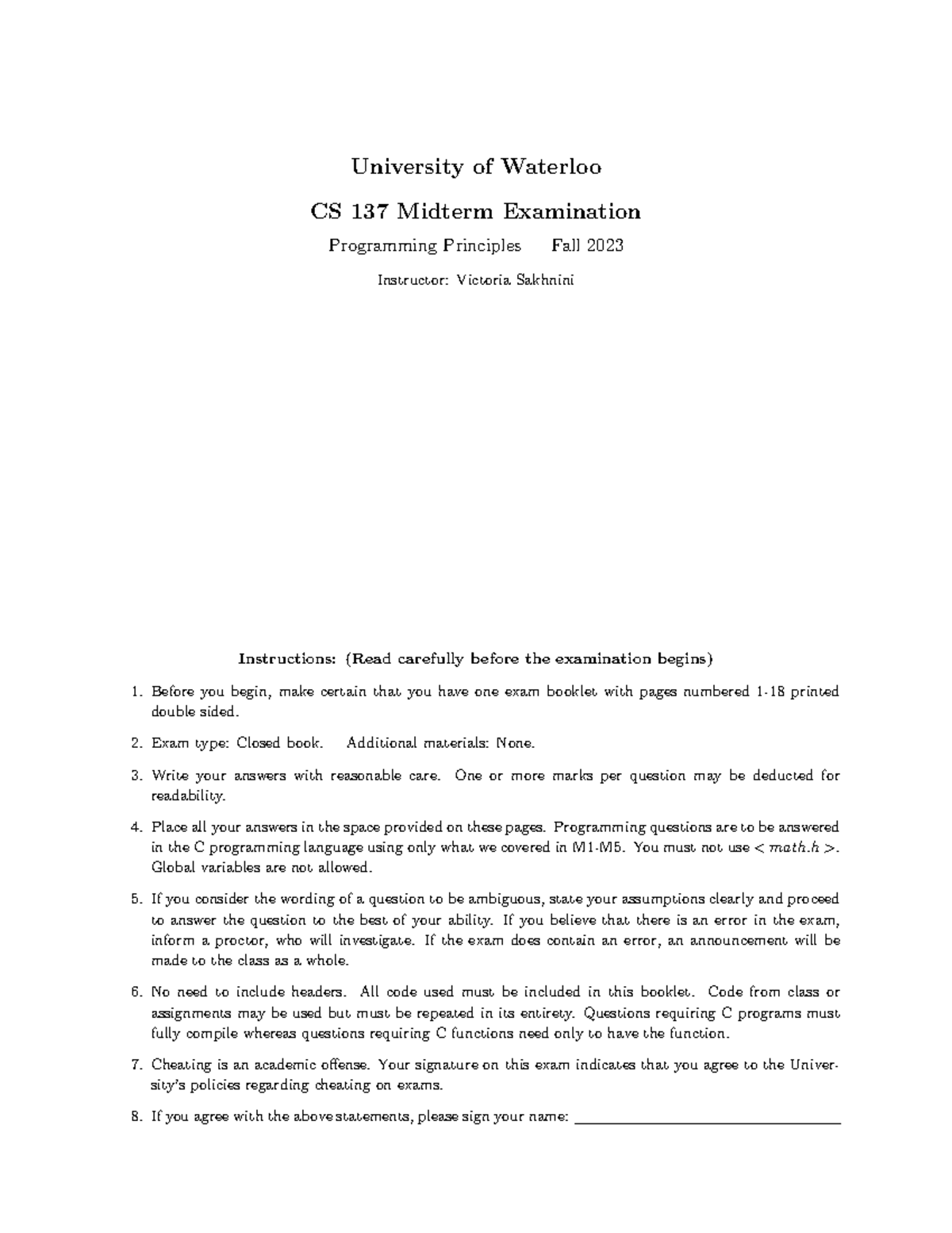 F23CS137midterm - Look at other midtermsLook at other midterms ...