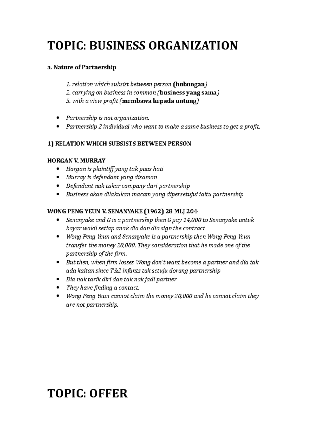 Notes LAW - NOTA LAW299 - Introduction to Business Law - Company Law ...