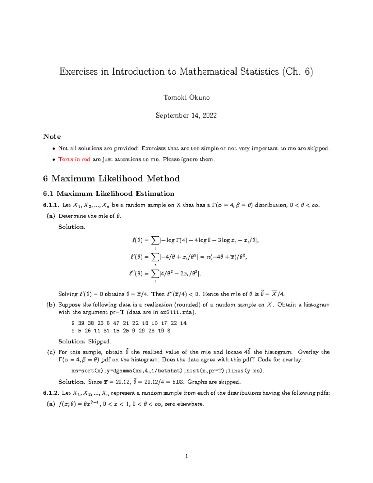 Ch6 sol - This is also a lecture material - Exercises in Introduction ...