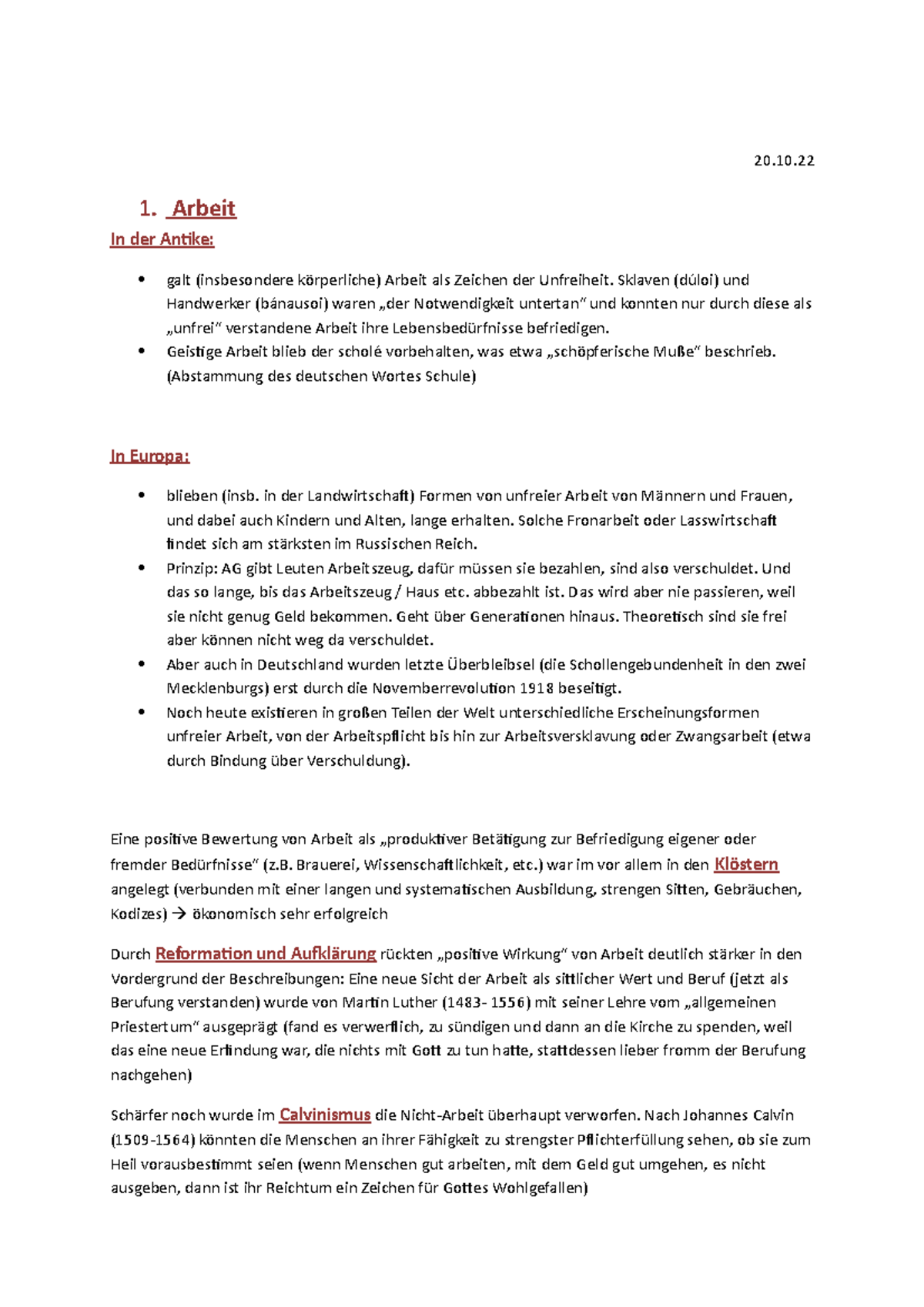 Skript Grundlagen der Arbeitswissenschaft - 20. 1. Arbeit In der Antike: galt (insbesondere ...