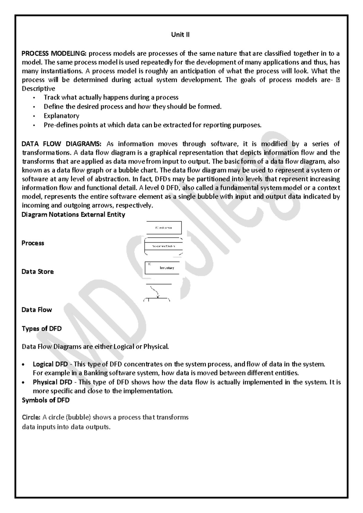 Information System Unit 2 - Unit II PROCESS MODELING: process models are processes of the same ...