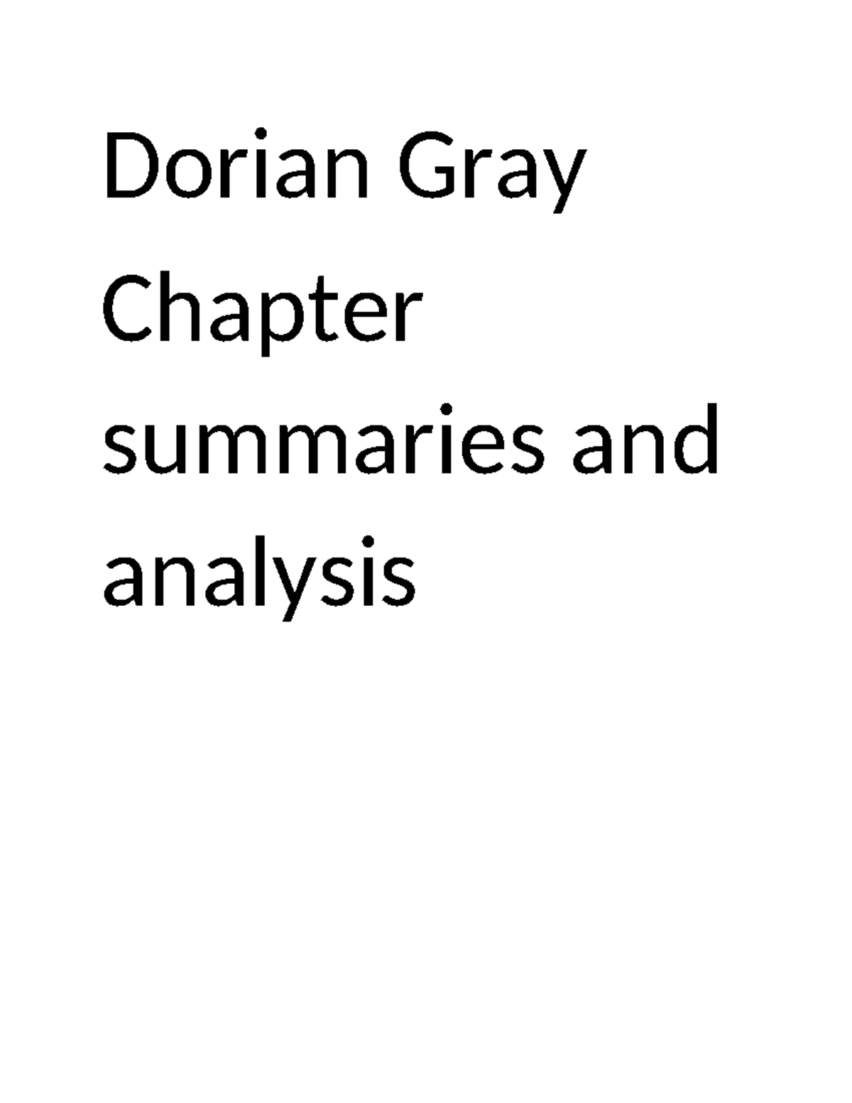 Dorusn Gray - This will help in understanding chapter 1 and 2 of Dorian ...