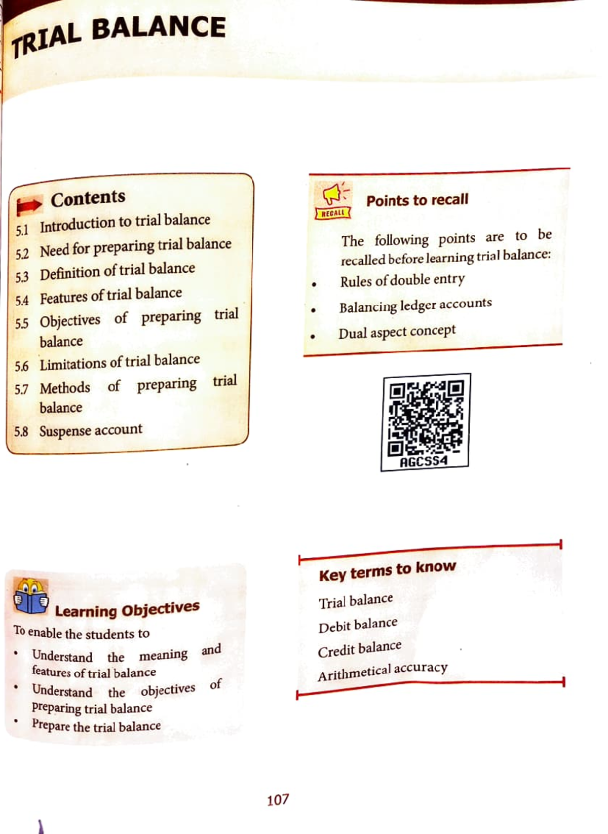 The Accounts Pattern 1 and examples.. - TRIAL BALANCE Contents G Points ...