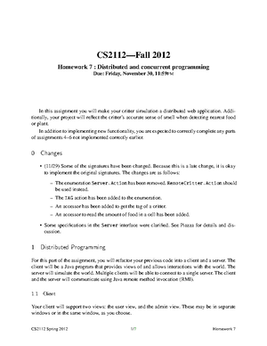 A1 - Assignment from CS 2112 taught by Professor Andrew Myers during ...