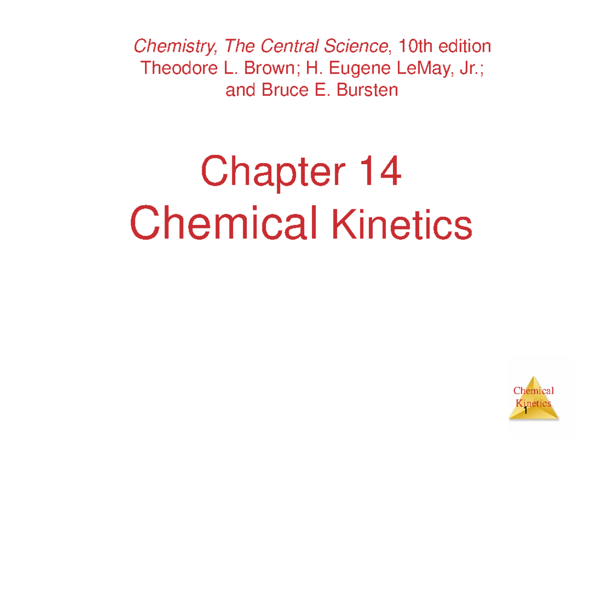 Chemical Kinetics ppt - 2021 - Chapter 14 Chemical Kinetics Chemical ...