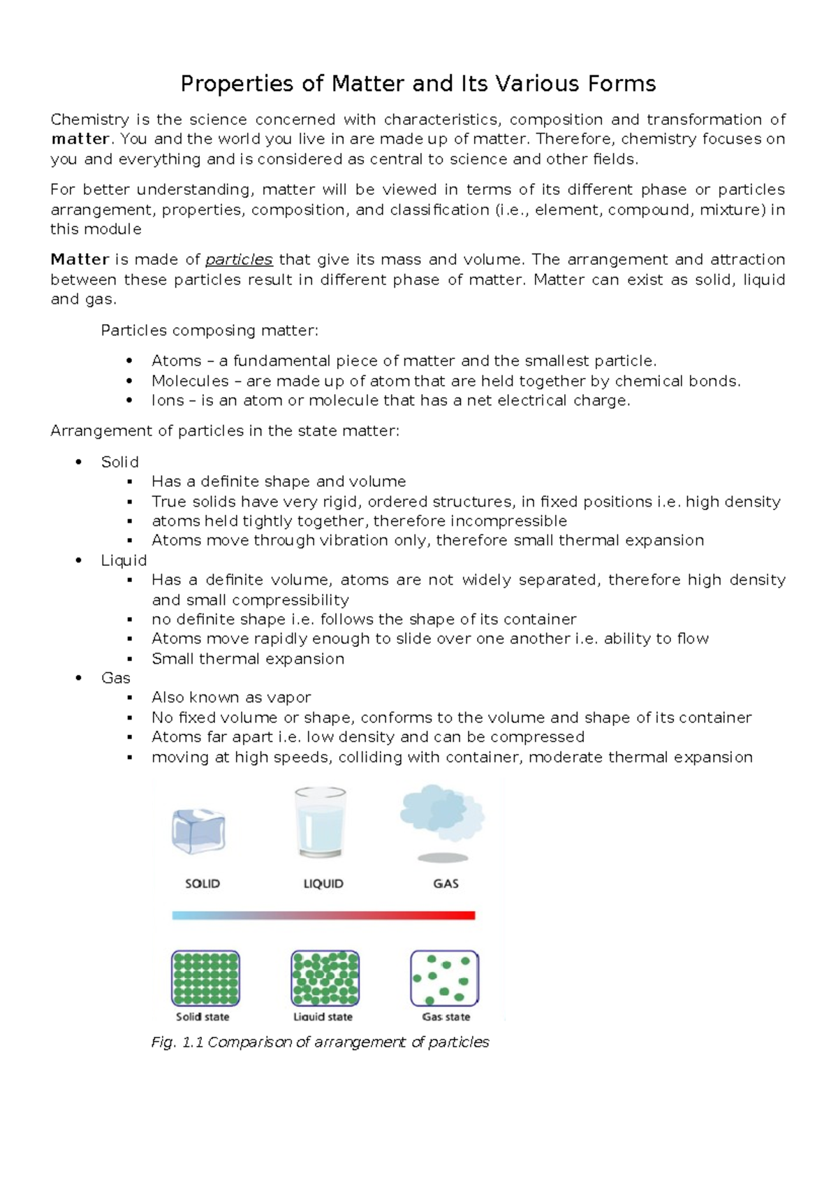 Matter-handouts - chemistry handouts - Properties of Matter and Its ...