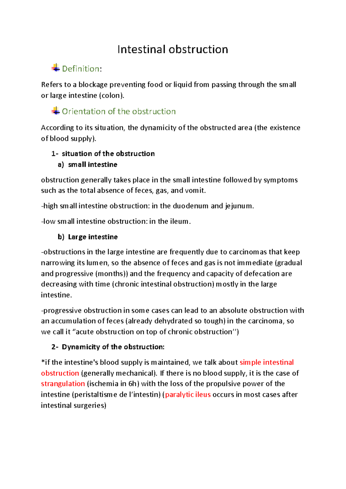 Intestinal obstruction - Intestinal obstruction Definition: Refers to a ...