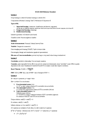 EE2211 Practice Final - NATIONAL UNIVERSITY OF SINGAPORE EE2211 - Introduction to Machine ...