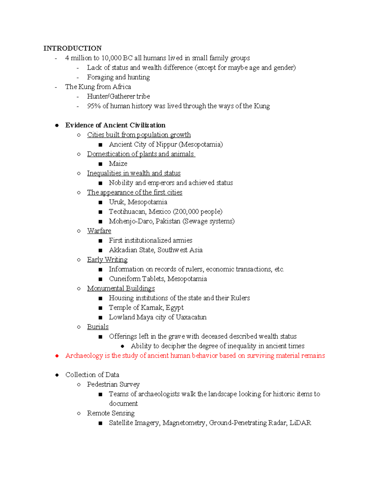Ancient Civ Module 1 - ... - INTRODUCTION 4 million to 10,000 BC all ...