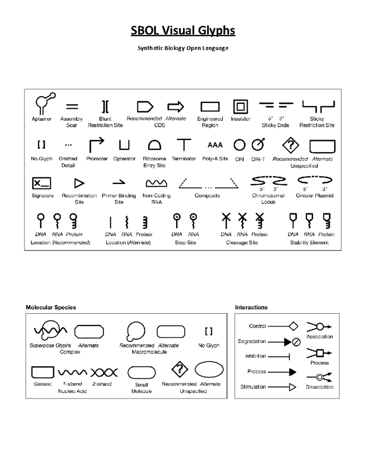 Synthetic Biology Open Language Visual Glyphs - BIE 4100 - SBOL Visual ...