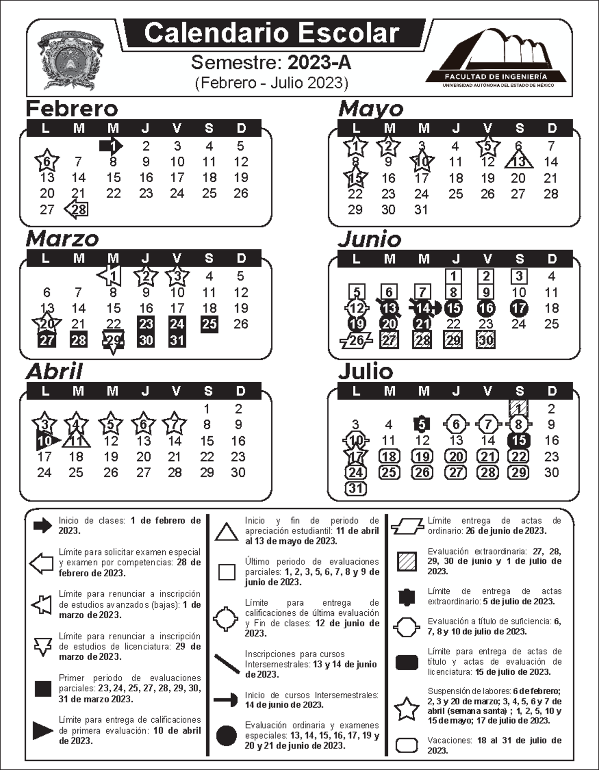 Calendario 2023A - Holaaaaaa - 6 13 20 27 1 8 15 22 29 2 9 16 23 30 5 ...