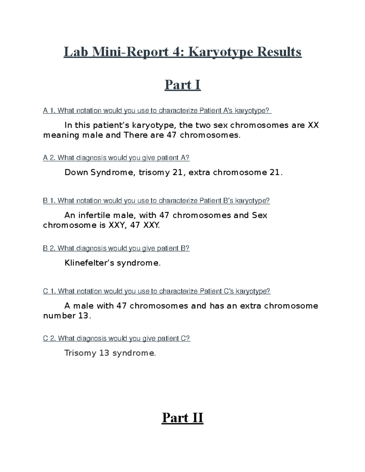 Naurathae Lab Karyotype Results Final Lab Mini Report 4 Karyotype naurathae-lab-karyotype-results-final-lab-mini-report-4-karyotype