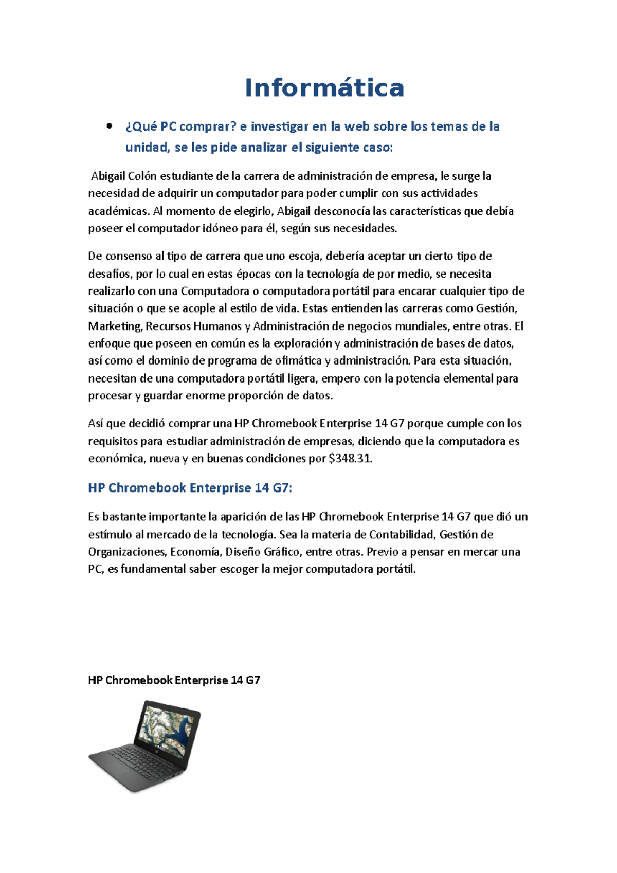 Grupo 2, tarea 3 informatica - Informática ¿Qué PC comprar? e ...