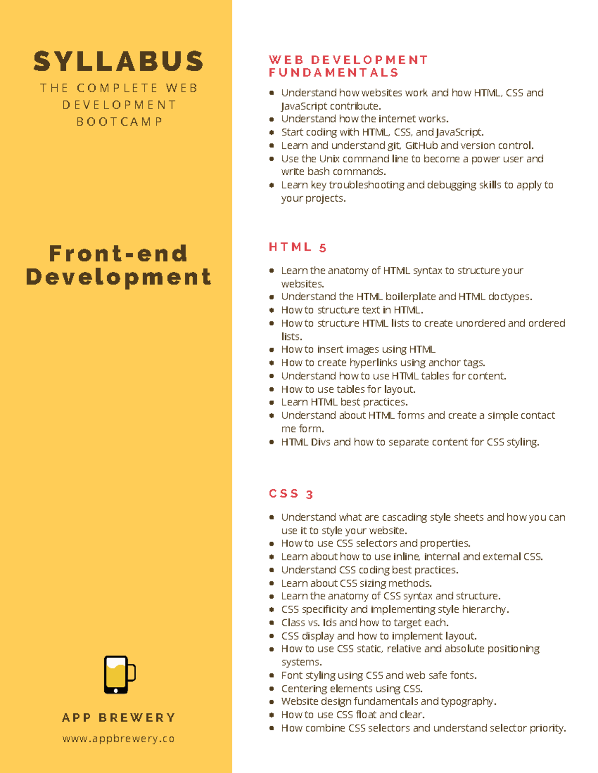 Web Dev Syllabus - Web development design - SYLLABUS THE COMPLETE WEB ...