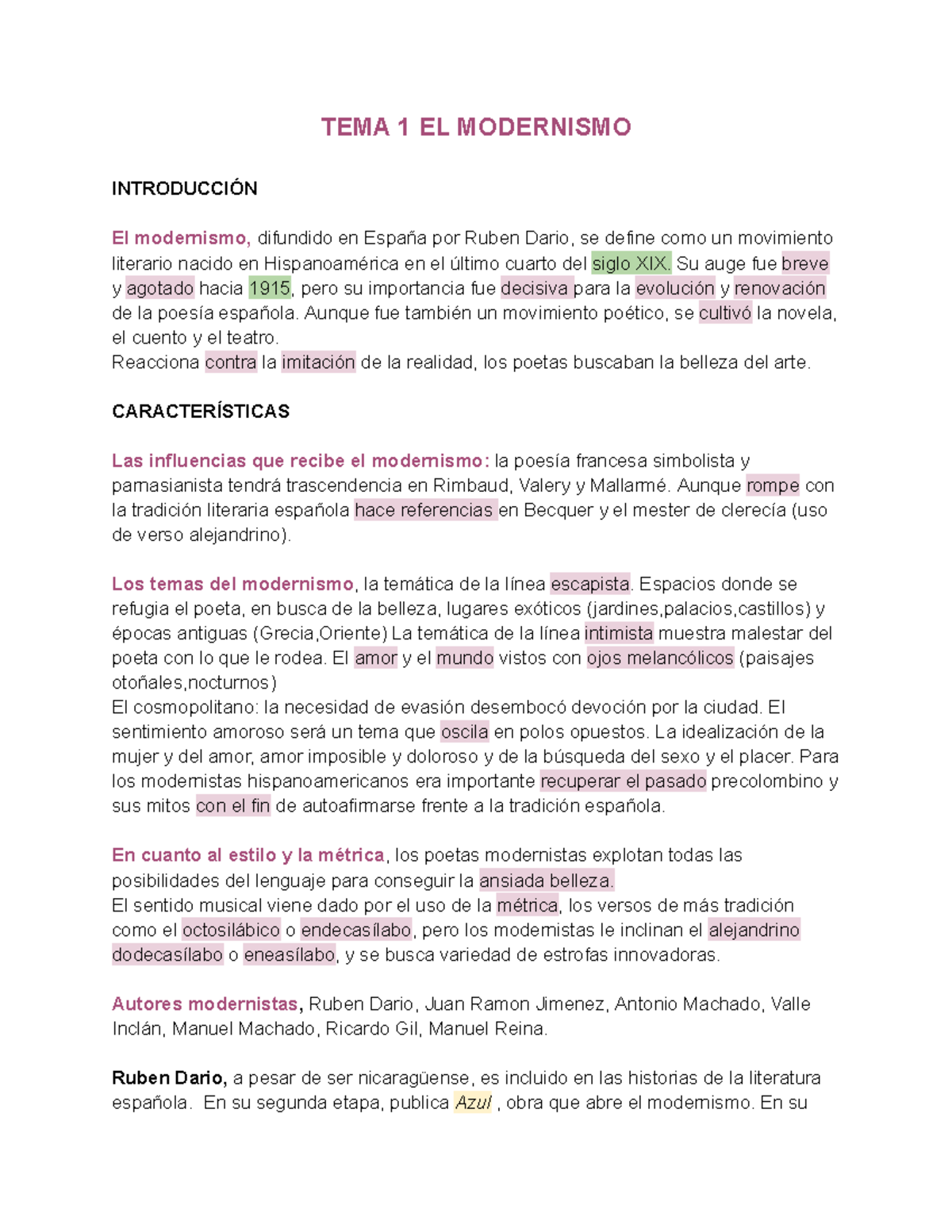 TEMA 1 EL Modernismo - TEMA 1 EL MODERNISMO INTRODUCCIÓN El modernismo ...