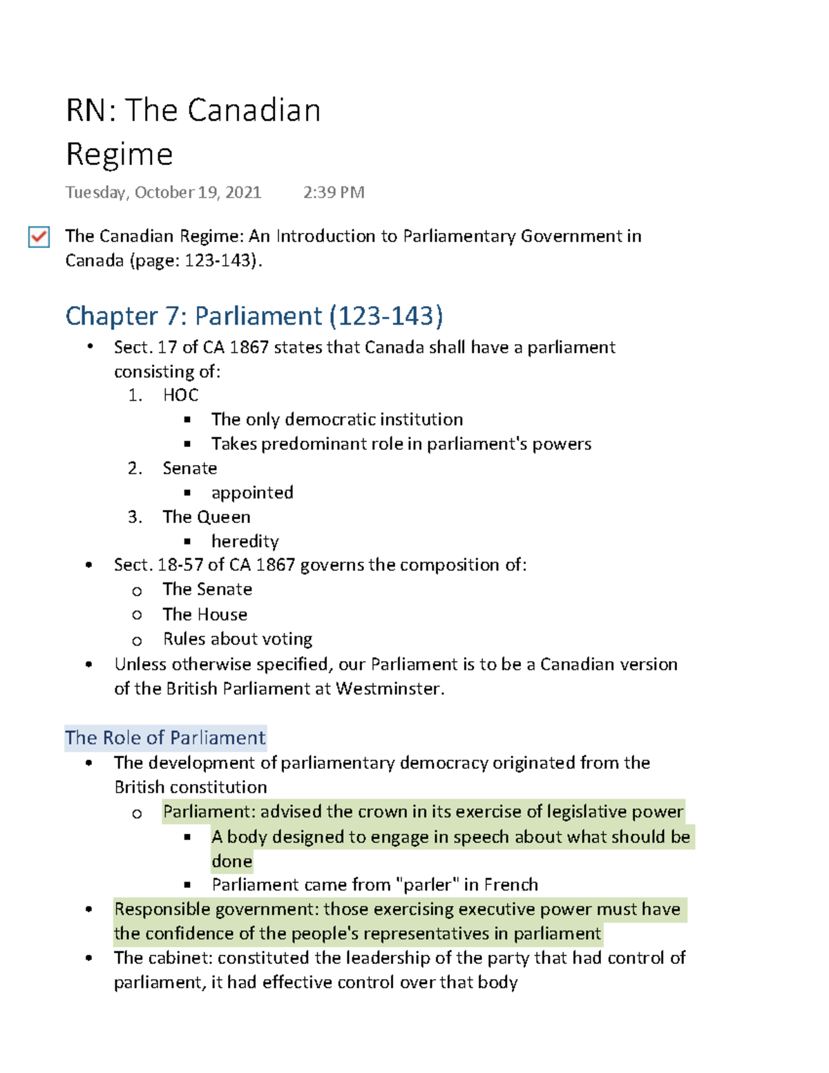 RN The Canadian Regime 2 - The Canadian Regime: An Introduction to ...