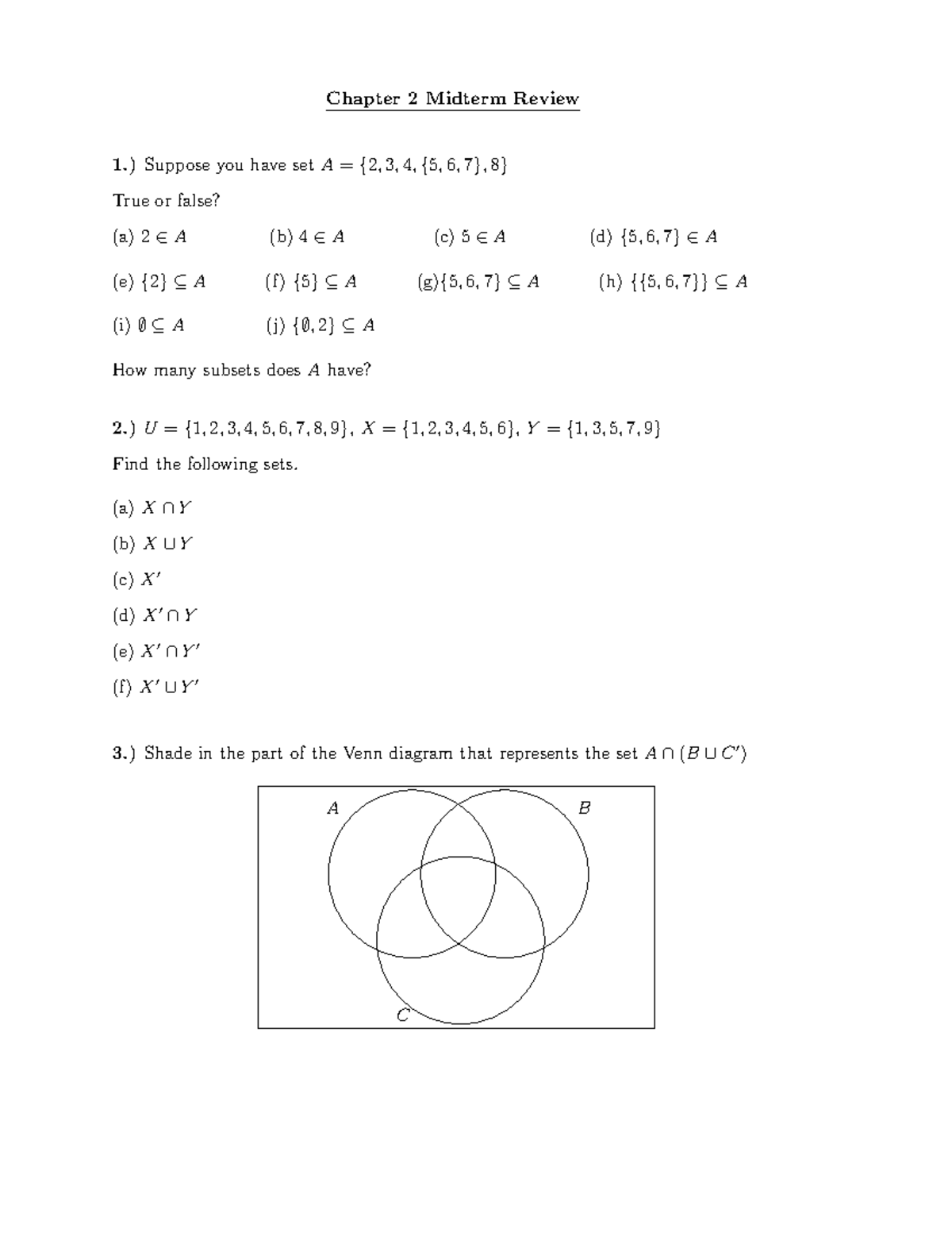 Chapter 2 Midterm Review - MATH 1215 - NU - Studocu