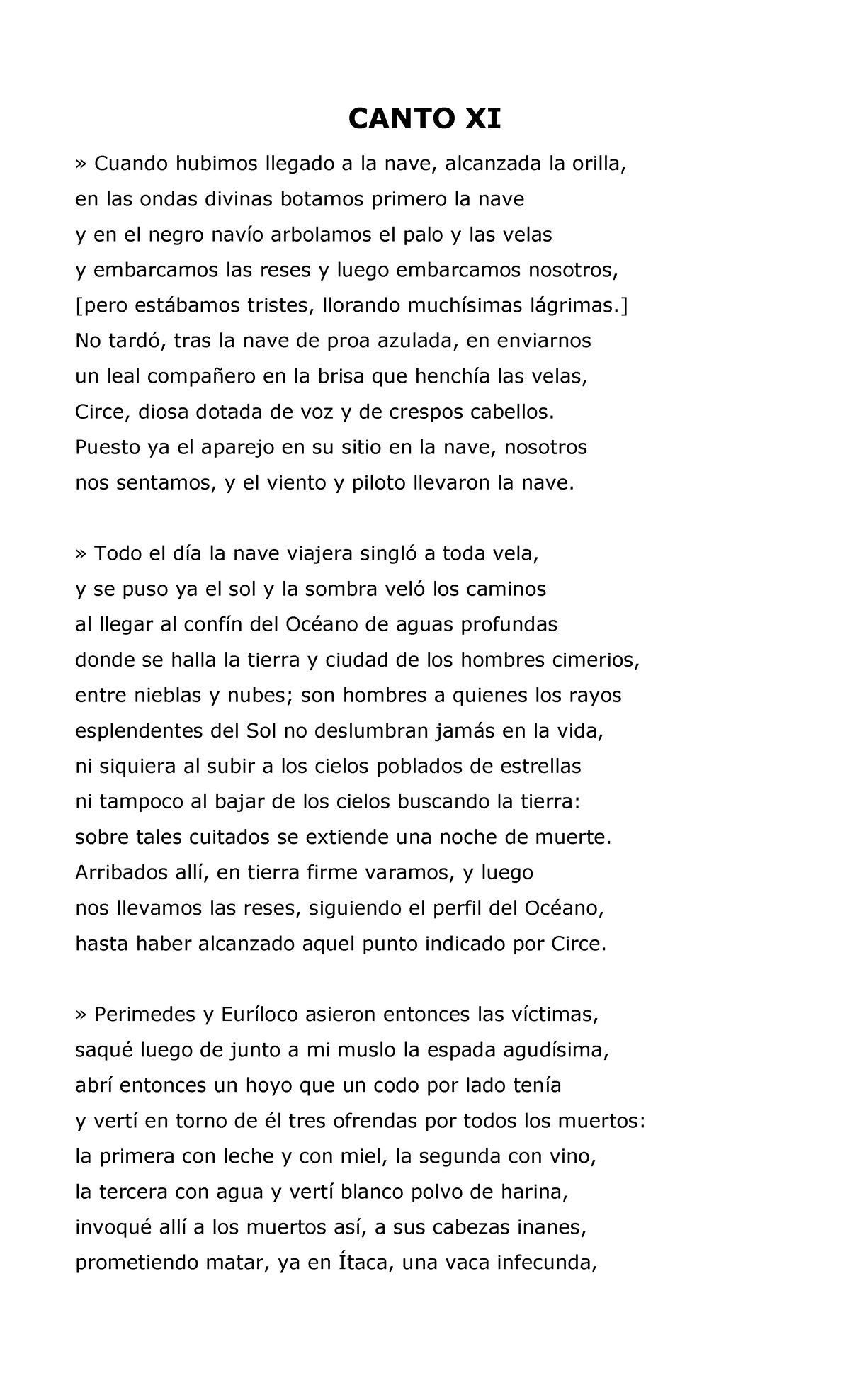 Canto XI - LA Odisea copia - CANTO XI » Cuando hubimos llegado a la ...