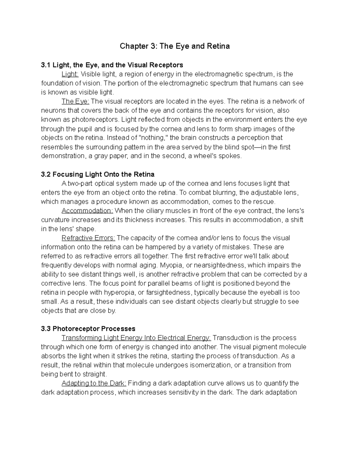 Perception Ch 3 Summary - EXP4204C - USF - Studocu