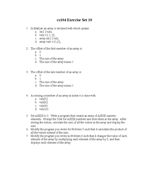 Lab assignment 8 - CS 104 - Studocu