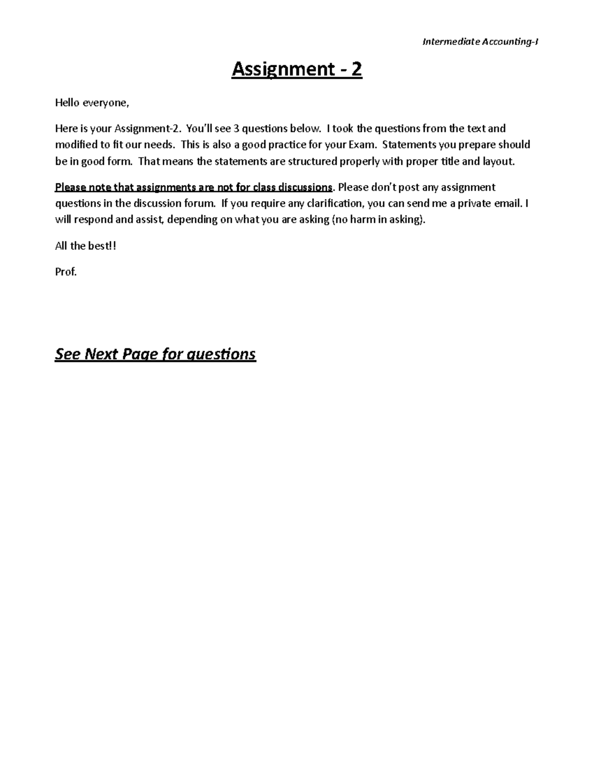 ACCT3280W2020Assignment 2 - Assignment - 2 Hello everyone, Here is your ...